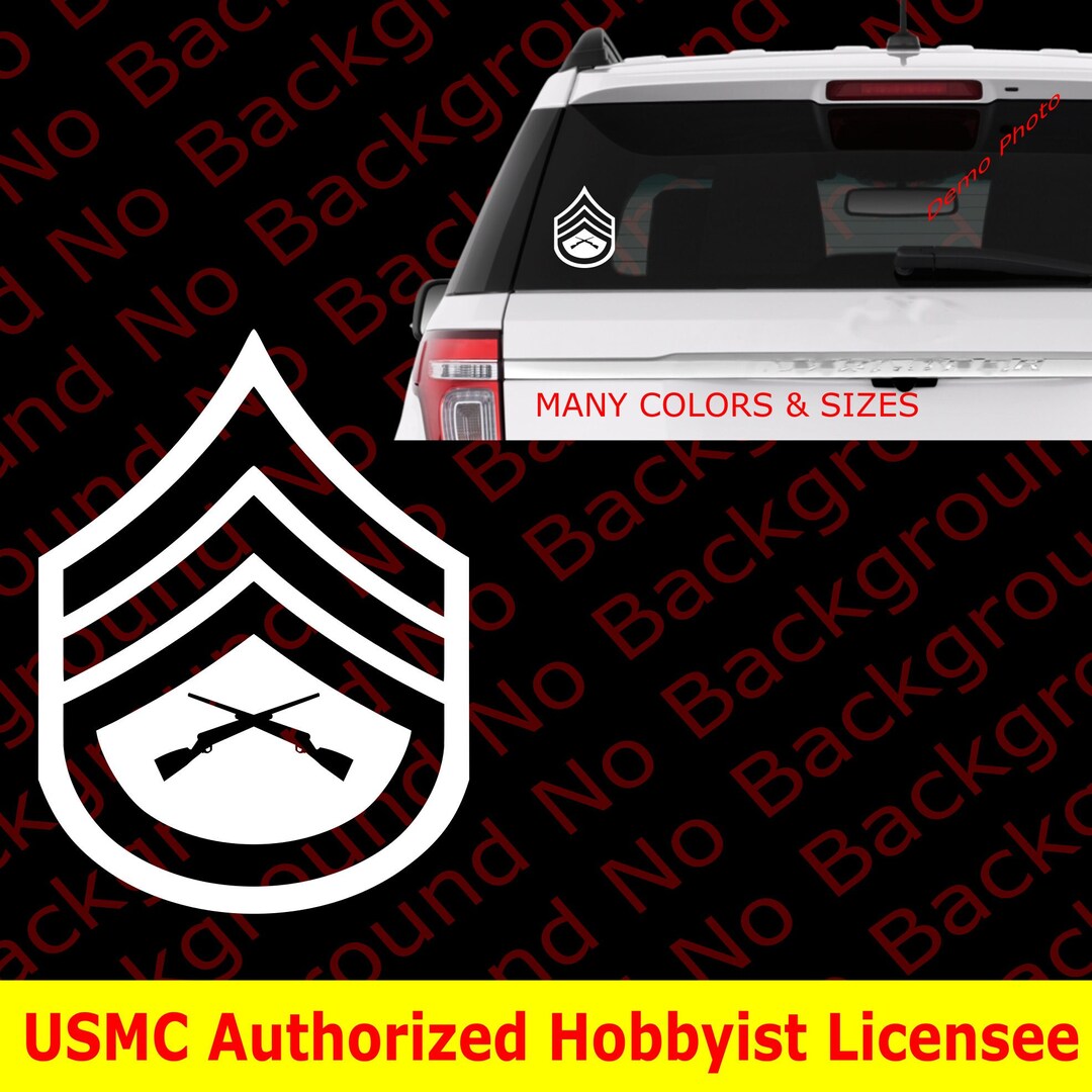 USMC Hobbyist License #533-24: Staff Sergeant SGT Rank Vinyl Decal ...
