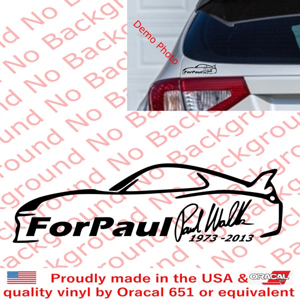 Paul Walker Car Decal - Etsy