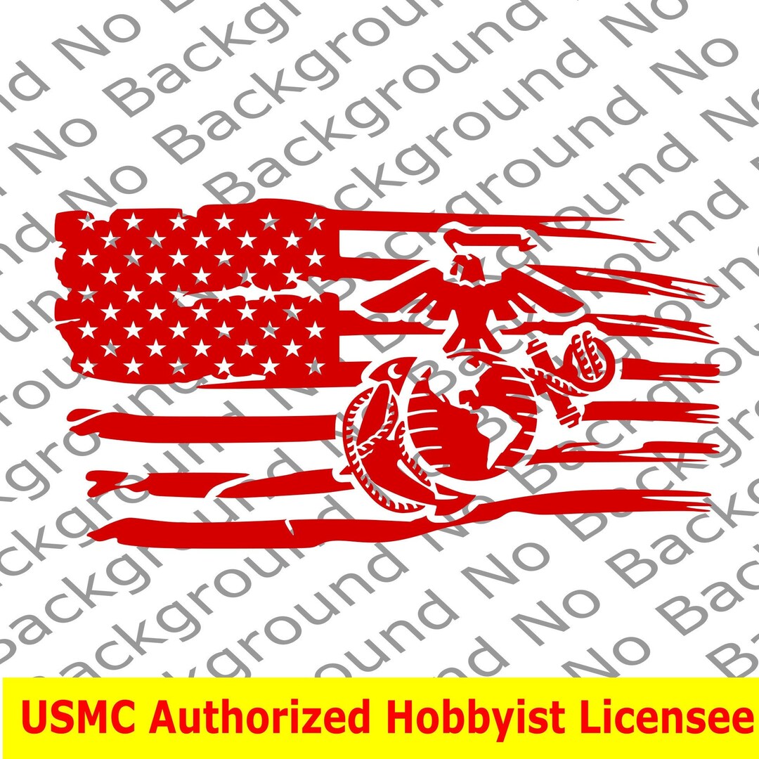 USMC Hobbyist License #53324: Red Marines Veteran Distressed USA EGA ...