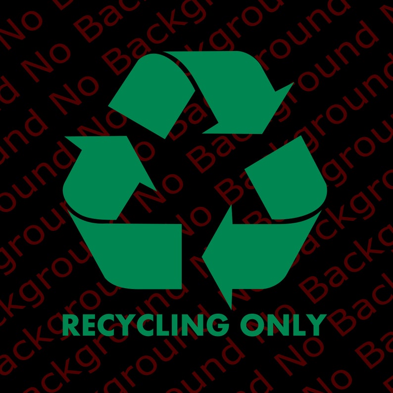 RECYCLING ONLY Symbol No Background Recycle Vinyl Die Cut - Etsy