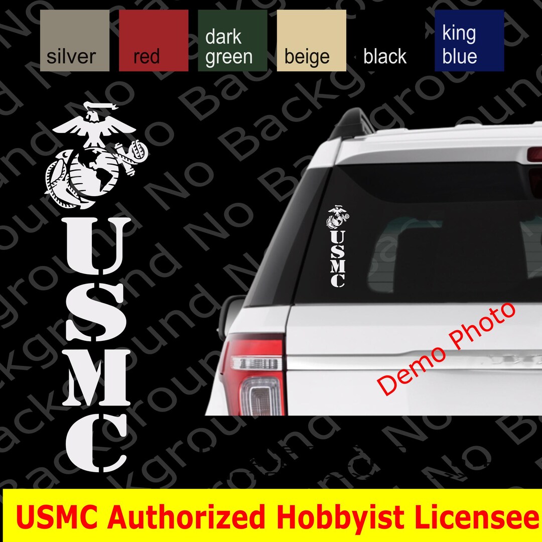 Vertical Marines EGA USMC Vinyl Car Decal Die Cut Sticker Semper Fi ...
