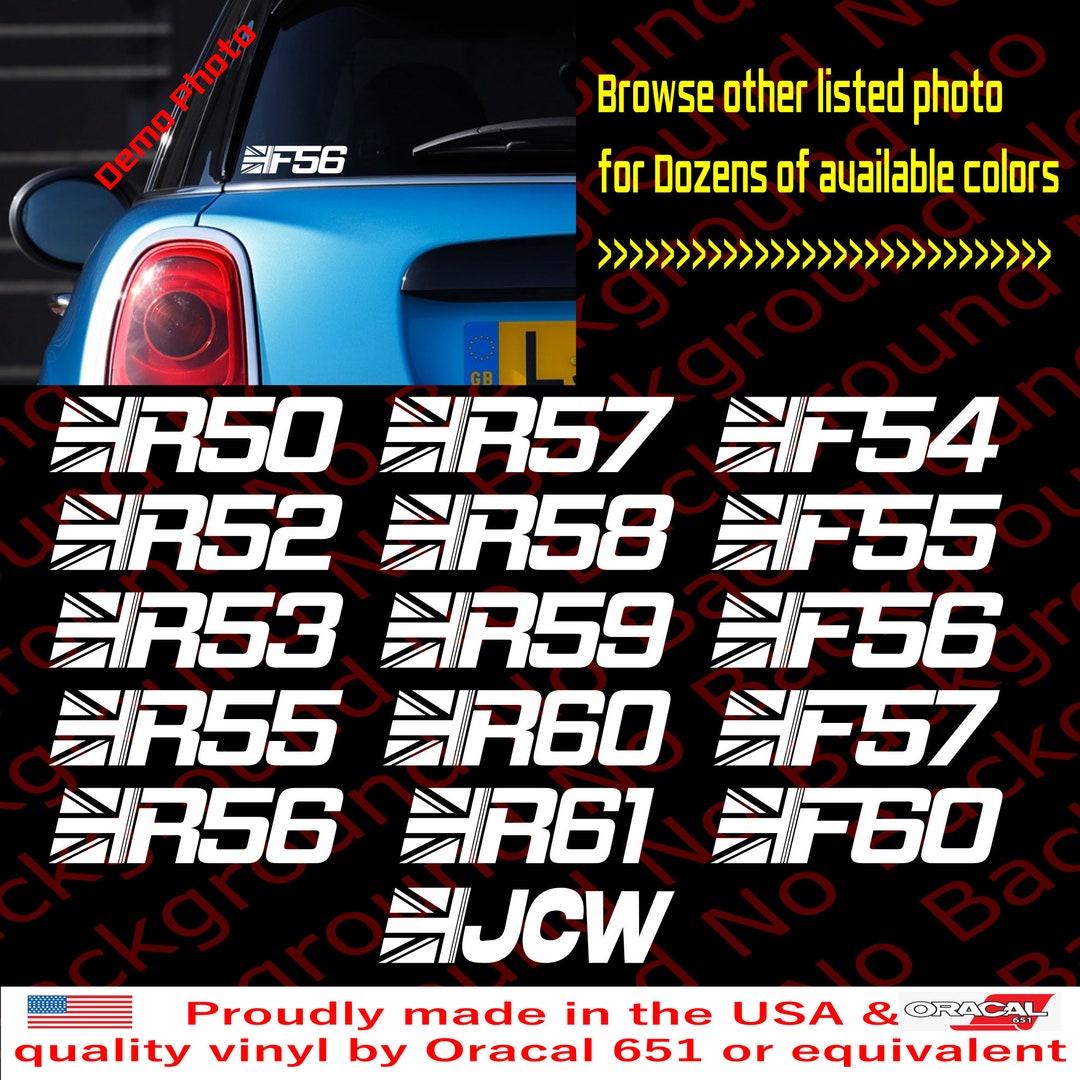 Union Jack Vinyl Decal Die Cut Sticker for Mini Cooper R50 R52 R53 R55 ...
