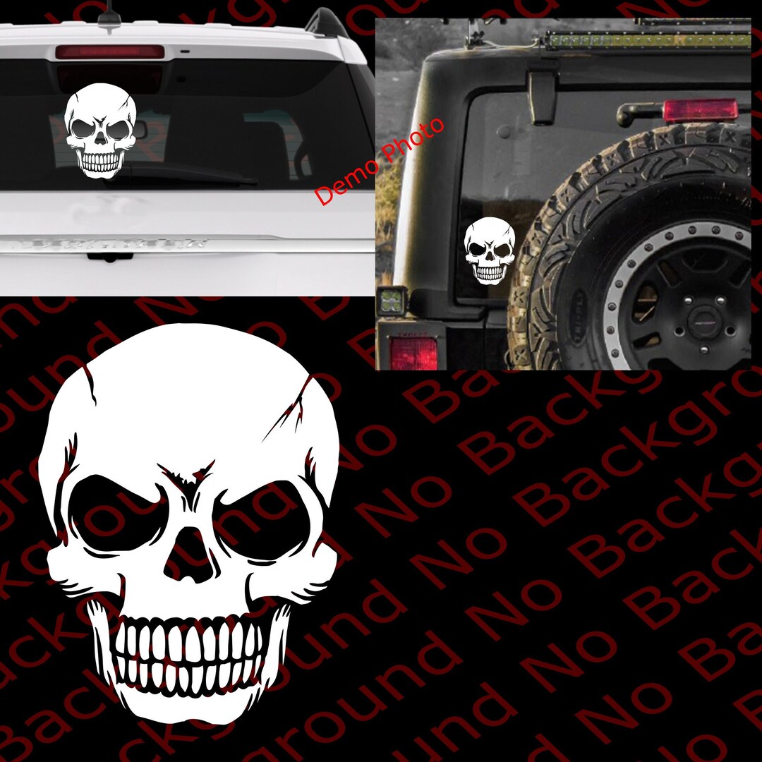 Many Colors & Sizes - Angry Skull Vinyl Die Cut Decal Sticker for Army ...