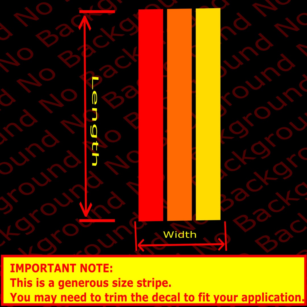 26" X Many Width - Retro Racing Stripes Rainbow Vinyl Die Cut Decal ...