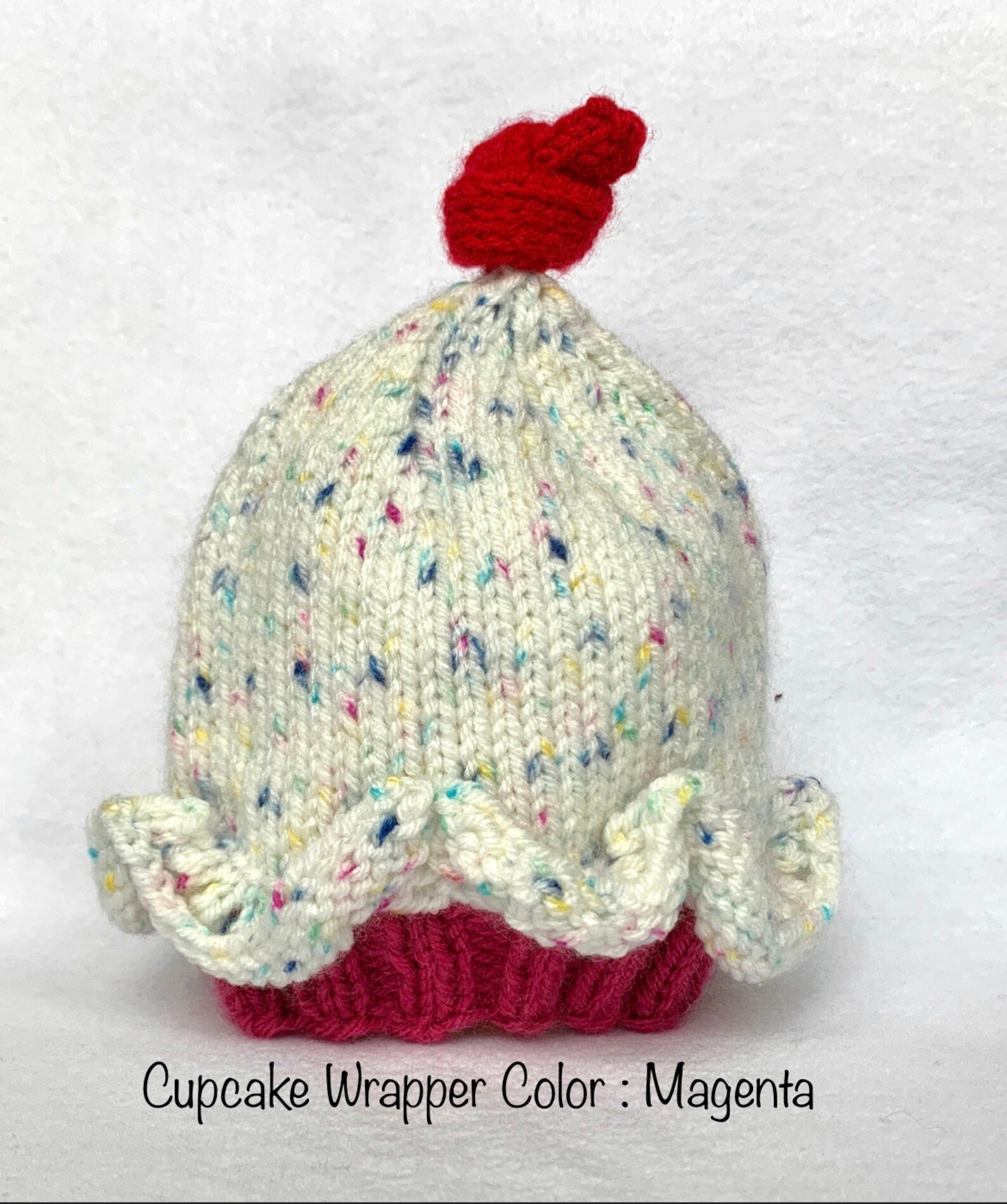 Cupcake Hat With White Sprinkle Frosting for Babies, Toddlers, Kids ...