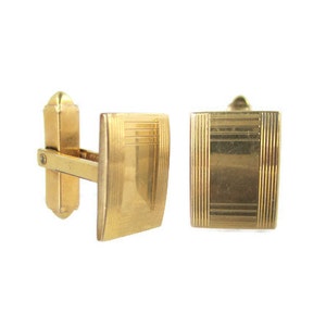 Anson Engraveable Cuff Links/12k Gold Filled Cufflinks/oblong Gold Tone ...