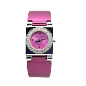 Main Line Time Hot Pink Watch/ Women's Quartz / Rhinestone Bezel ...