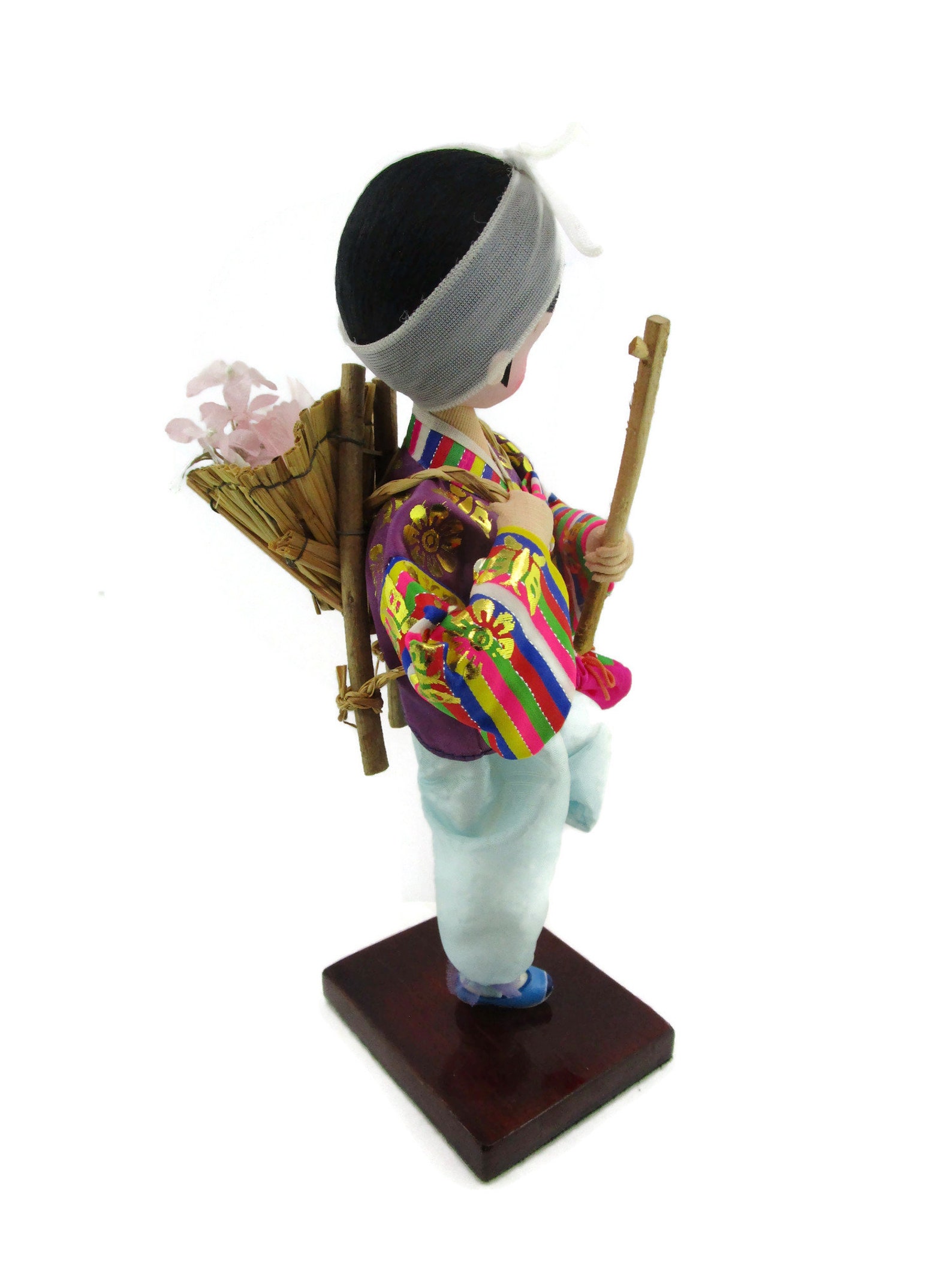Saekdong Hanbok 10" Doll/south Korean Peasant Boy/in Violet Striped ...