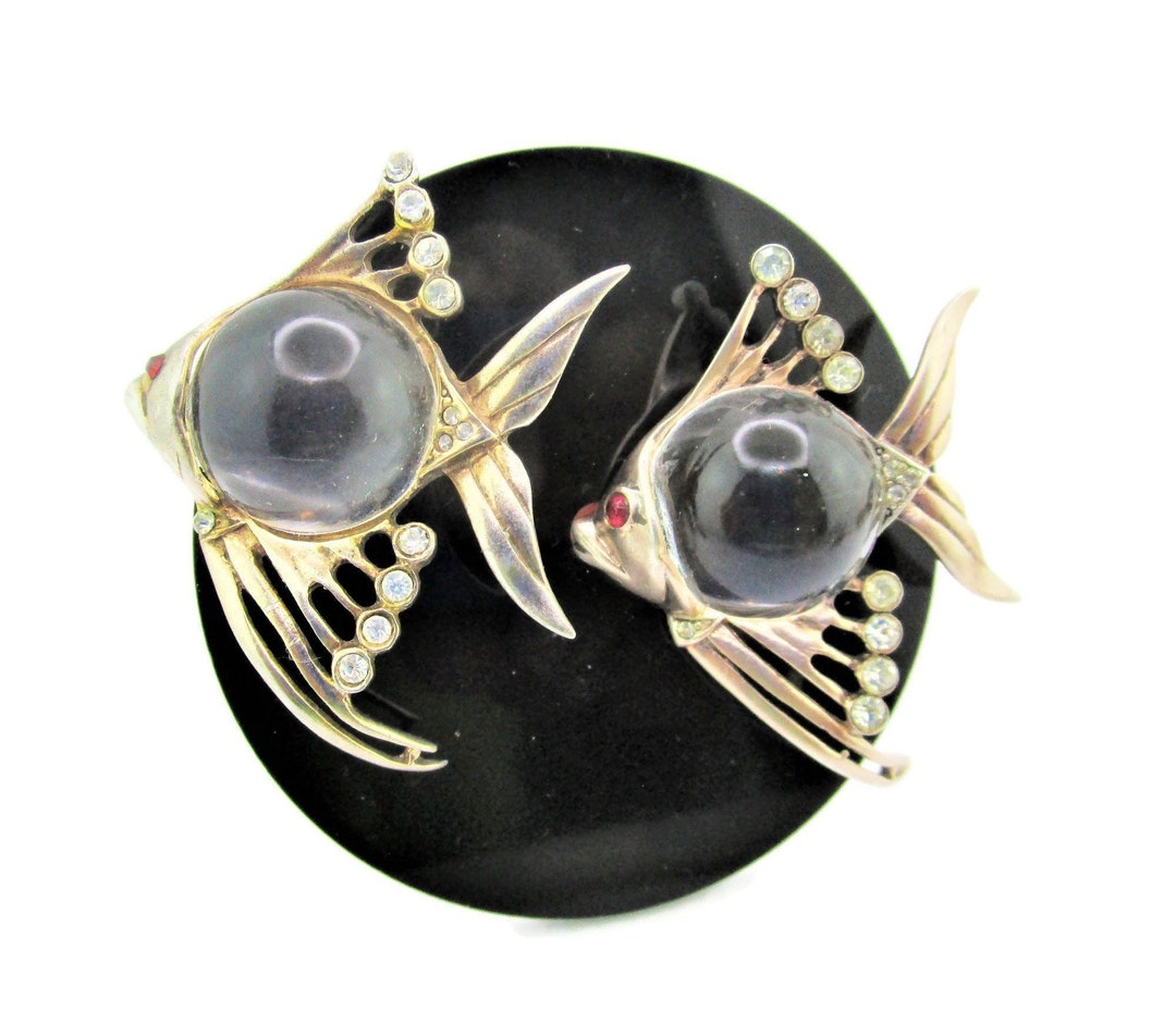 Sterling Jelly Belly Fish Pins/vermeil Rose Gold /retro Pinkish ...