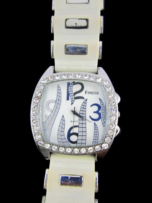 Finesse Hip Hop Oversized Watch /giant Number Markers/ Silvertone ...