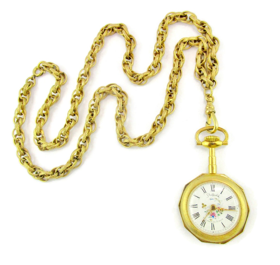 Sheffield Pocket Watch Necklace/elisabeth De France/swiss Made /hand ...