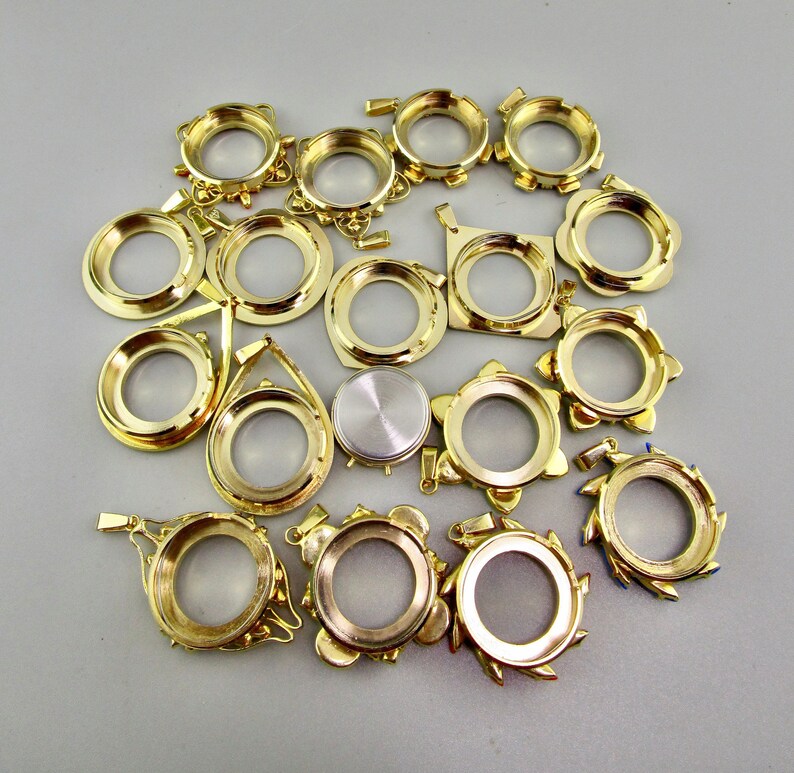 TINKO LCD Digital Watch Necklace Set/17 Changeable Bezels/ Rhinestones ...