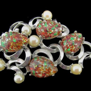 Elsa Schiaparelli Brooch/orange & Green Opal Pear Glass Pendeloque ...