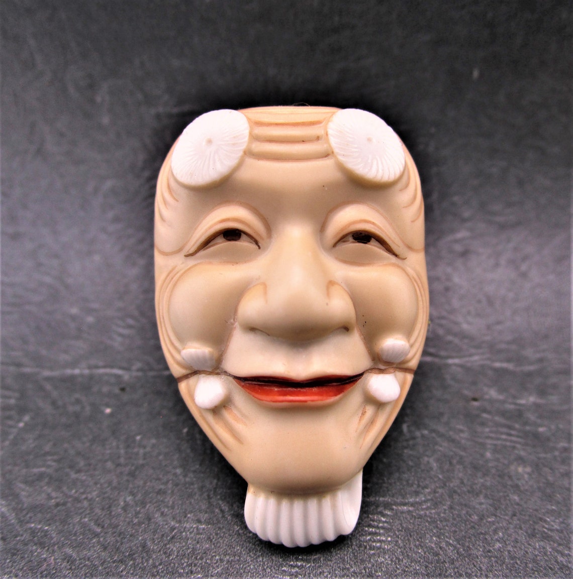 TOSHIKANE Obidome Brooch & Earrings/okina 翁面 Mask for Noh | Etsy