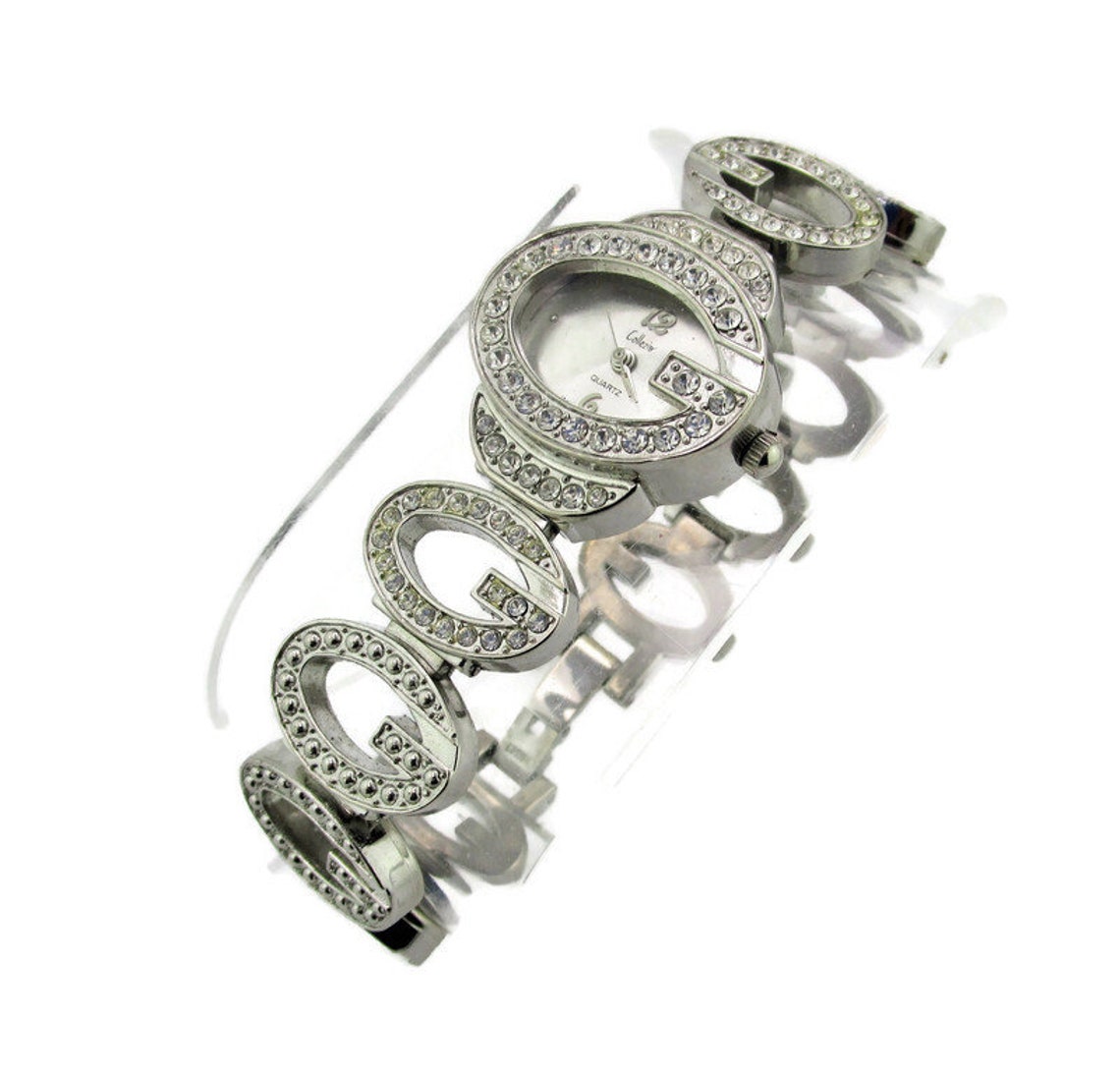 Collezio Rhinestone Watch/japan Quartz Movement/silver Tone - Etsy