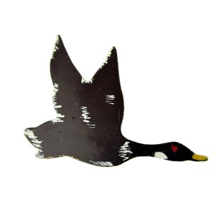 Flying Goose Pin/ Bird in Flight/ Canadian Bird Lover Pin/ Painted ...