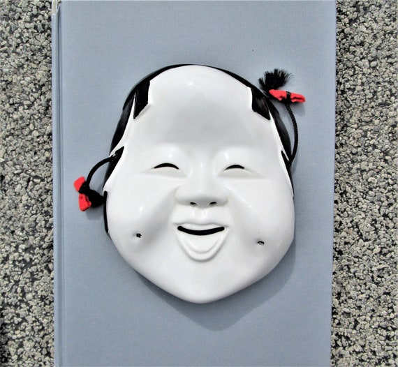 Large Okame Mask/smiling Maid for Japanese Noh Play /hand - Etsy
