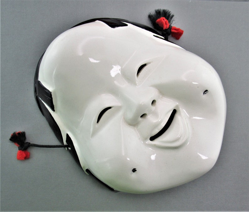 Large Okame Mask/smiling Maid for Japanese Noh Play /hand - Etsy