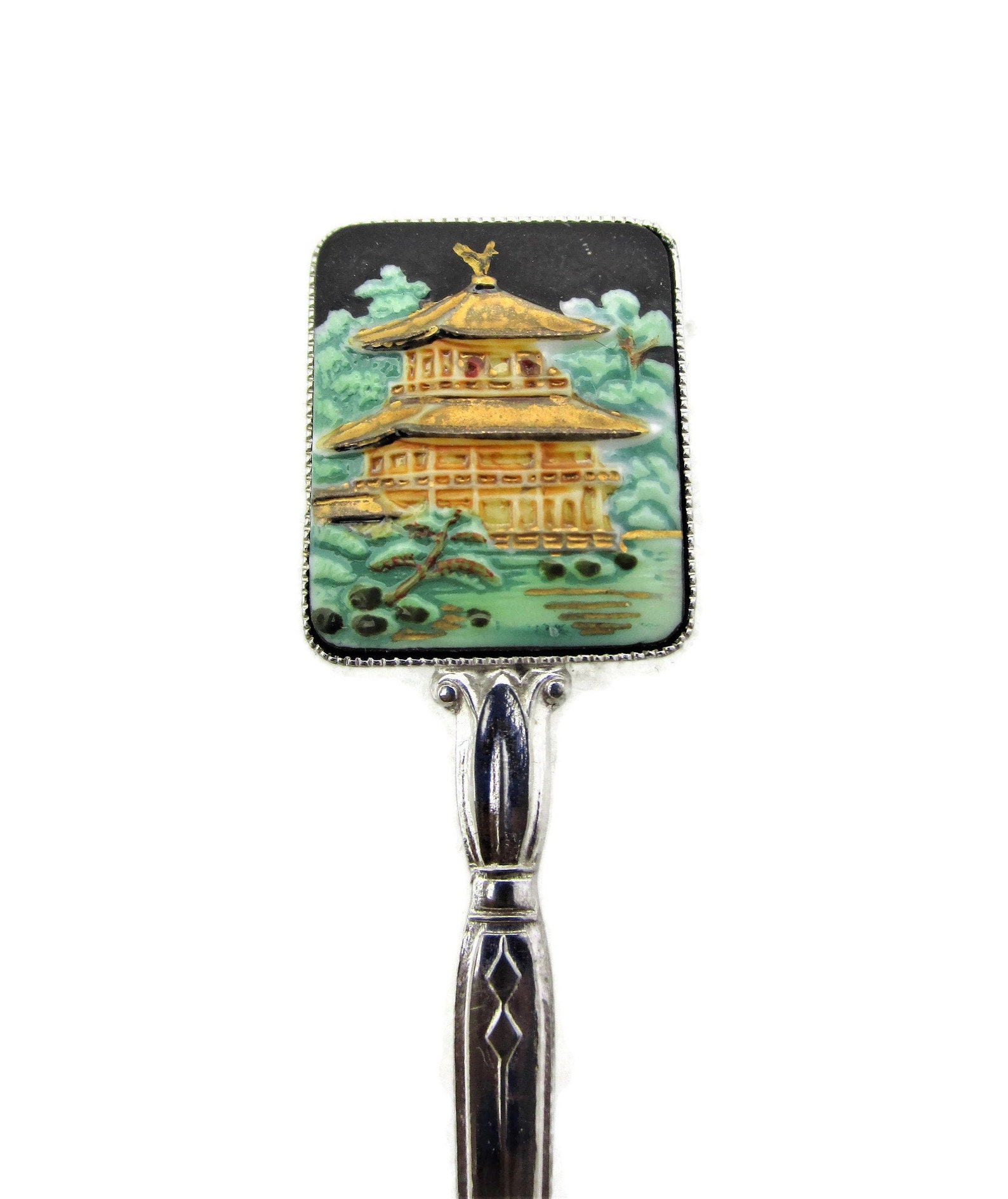 Toshikane Souvenir Spoon/kinkakuji Temple Golden Pavilion Tile/phoenix ...