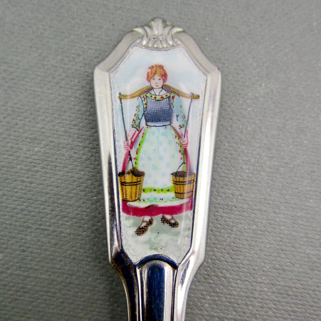 1985 AVON Germany Spoon 4 5/8" - Enamel Finial - Etsy