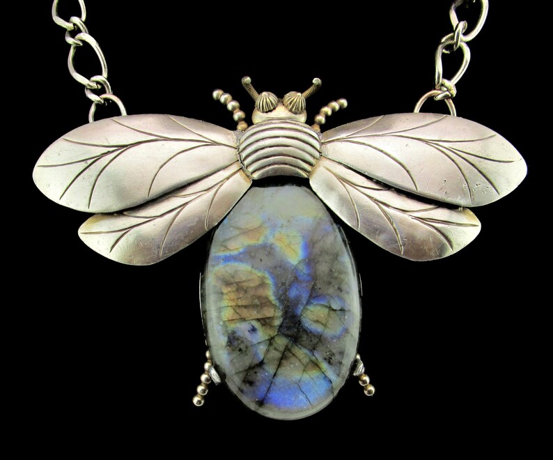 GARRISON NYC Giant Bug Pendant Necklace/ultra RARE Czech Mixed - Etsy