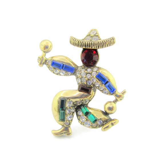 Male Maracas Dancer VTY Brooch/ Latin American Caribb… - Gem