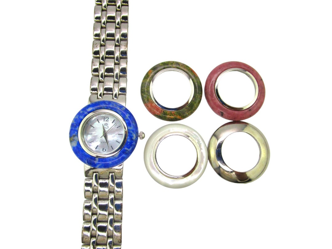 Colleen Lopez Gem Dial Watch/lapis Lazuli Rhodonite Mother of Pearl ...