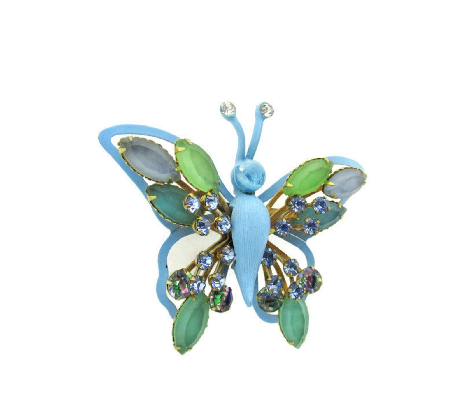 Selini Butterfly Brooch, Pastel Enamel, Lucite & Rhinestones - Etsy
