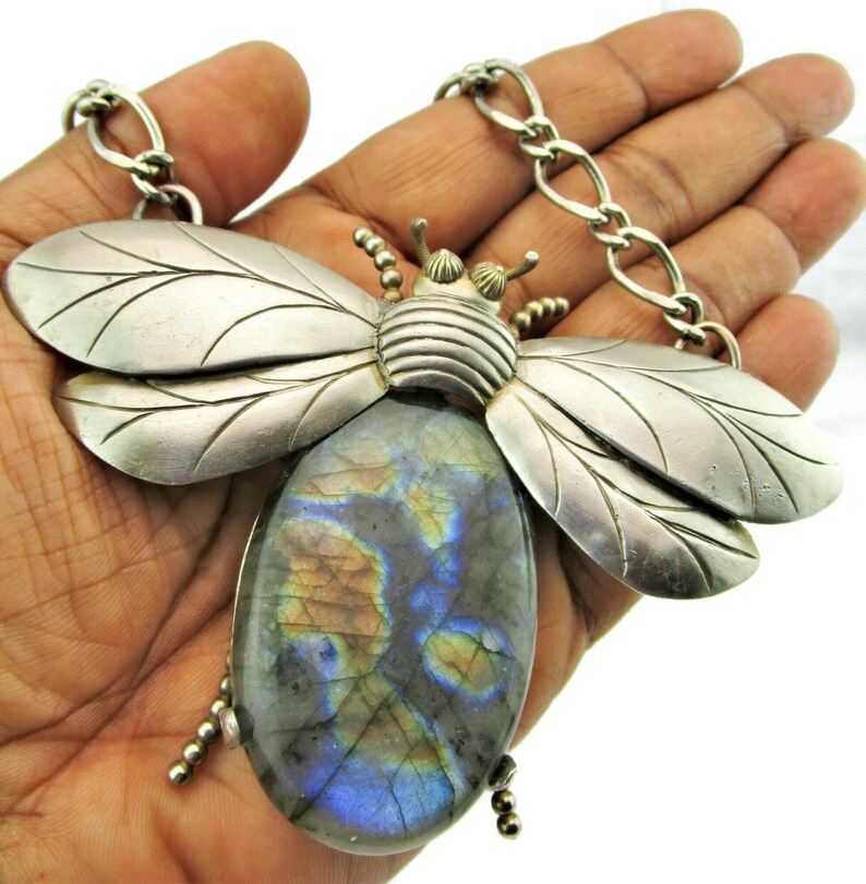 GARRISON NYC Giant Bug Pendant Necklace/ultra RARE Czech Mixed - Etsy
