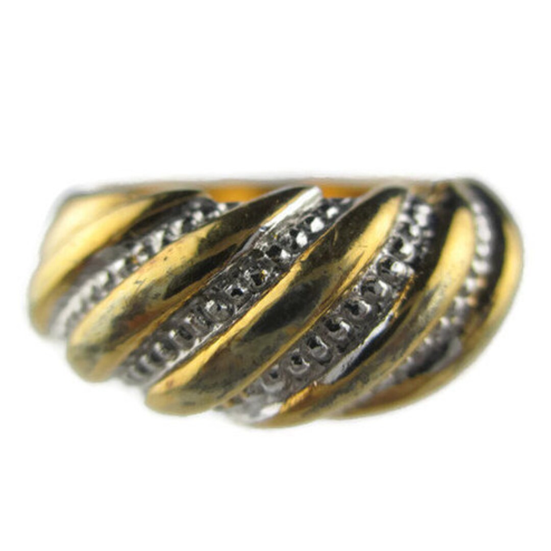 Vintage Uncas 14k HGE Multi Tone Dome Ring Size 7 - Etsy