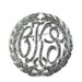 Vintage 1940s Harry Iskin Sterling Silver Marcasite Monogram Wreath Pin ...