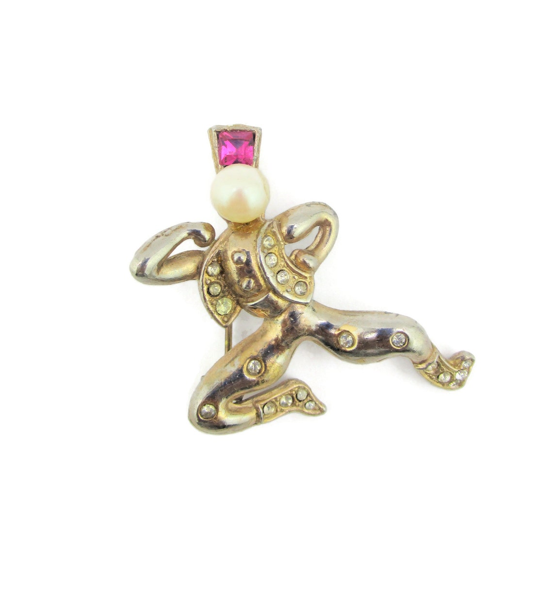 Alfred Philippe Trifari Sasha Brooch/cossack Dancer /faux Pearl Face ...