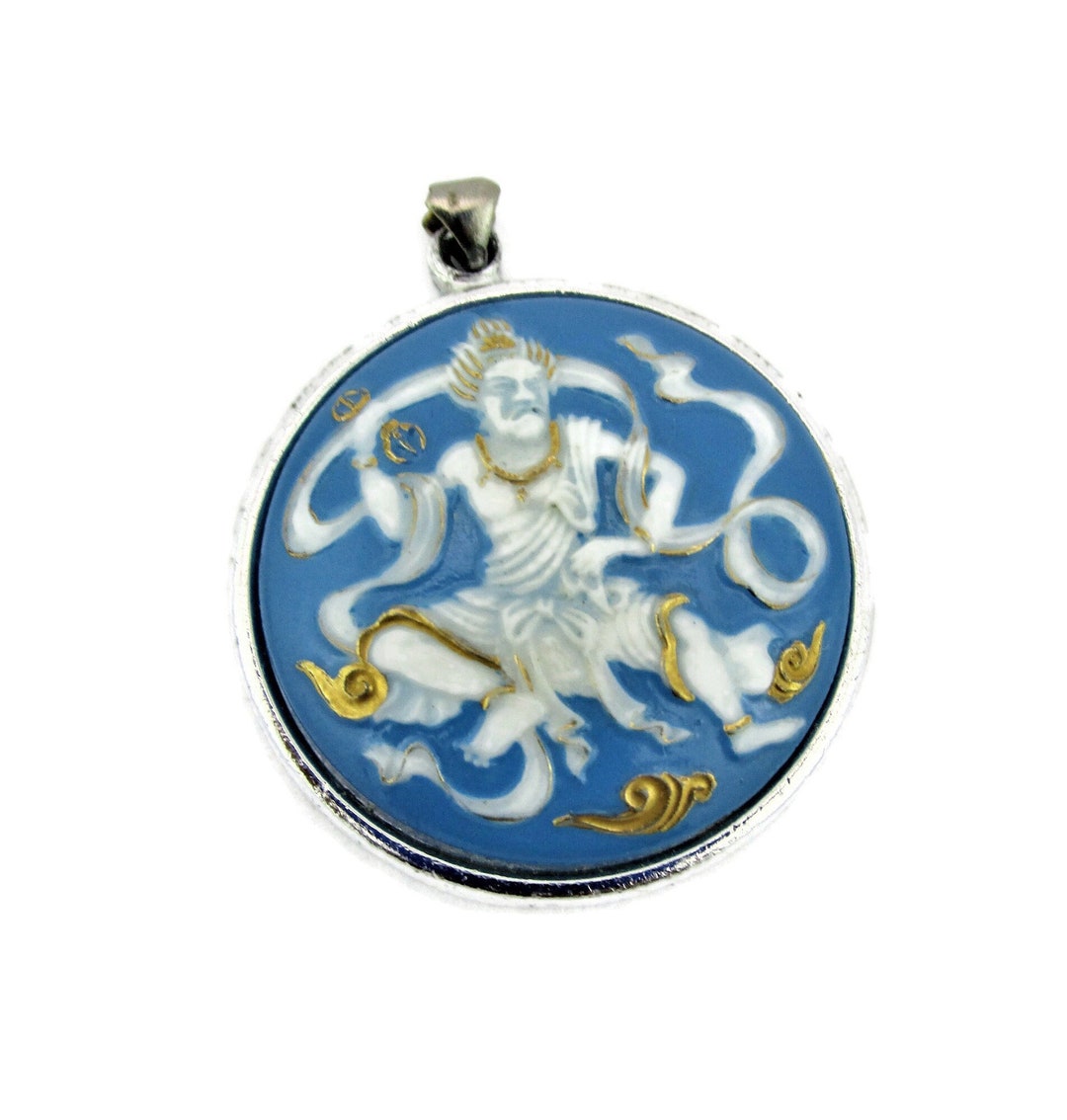 トシカネ Toshikane Blue RAIJIN Pendant/patron of Lightning Thunder /aka ...