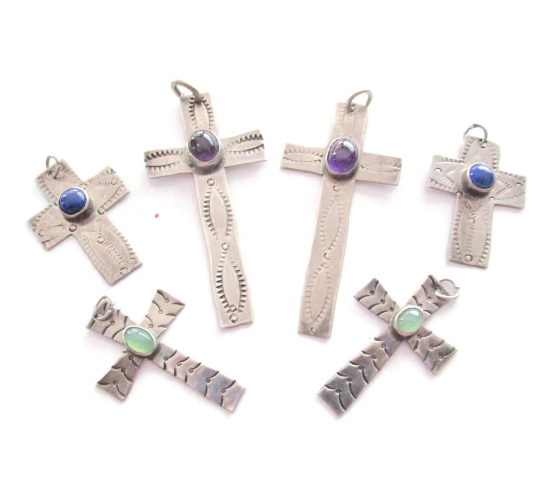 Nakai Navajo Sterling Cross Pendant/handmade Native American 925 Silver ...