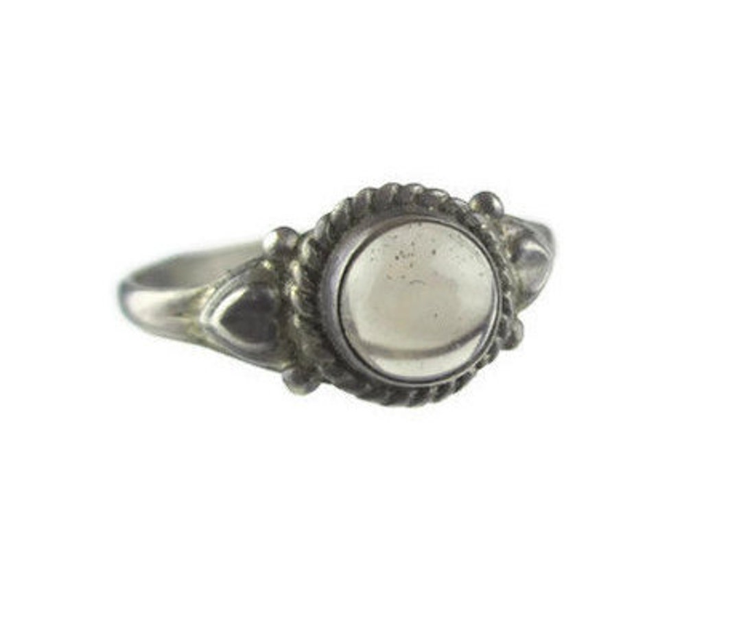 Vintage Quartz Cabochon Sterling Silver 925 Ring Size 8 - Etsy