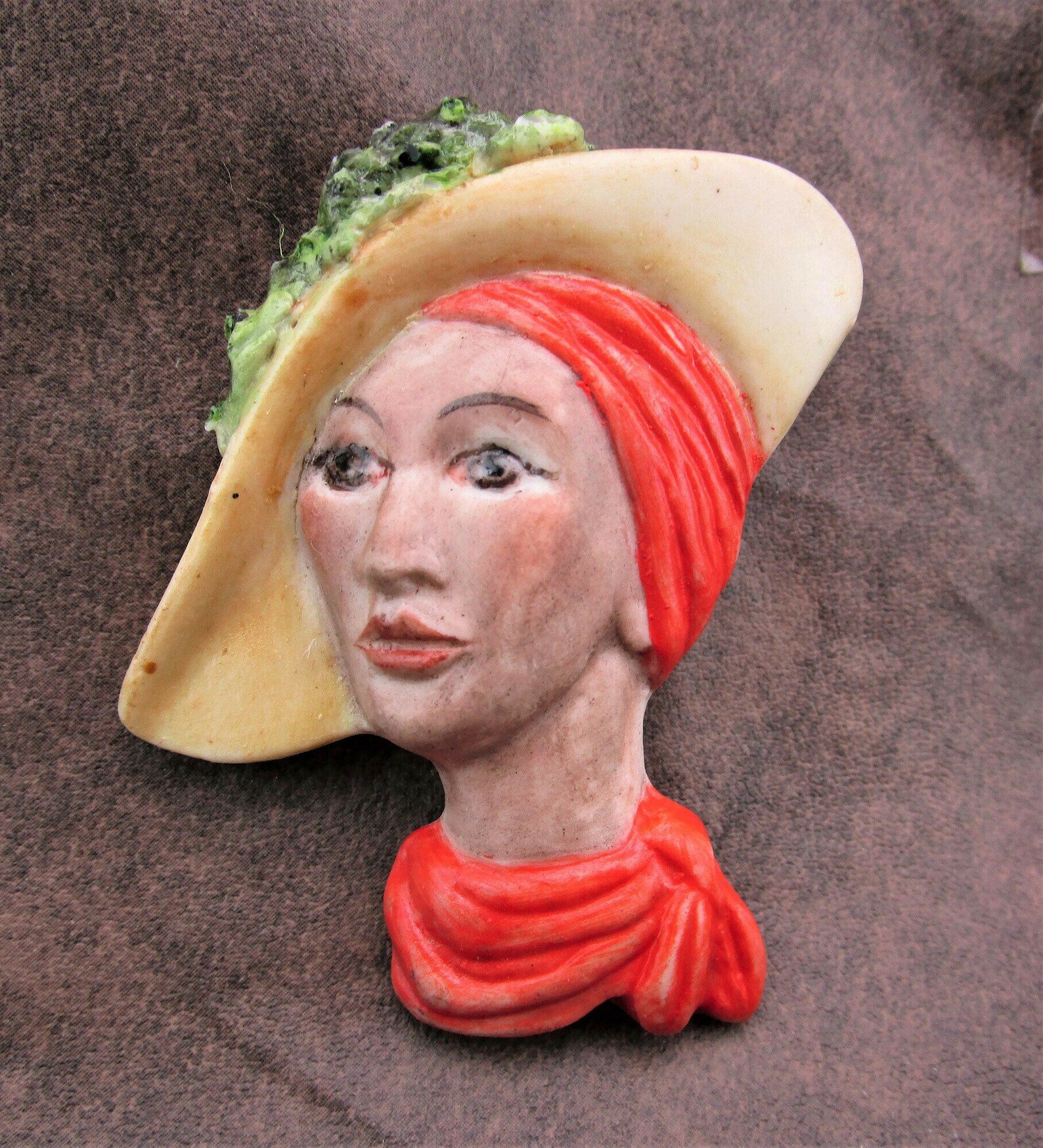 Porcelain Lady Face Brooch/Serious Solemn Facial | Etsy