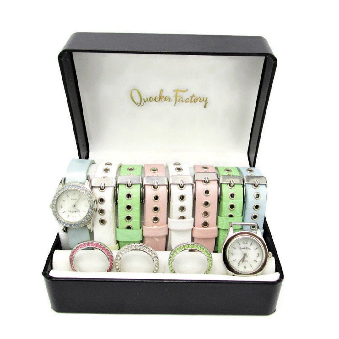 Quacker Factory Watches/set of Two 2 /8 Changable Bands /pastel Colors ...