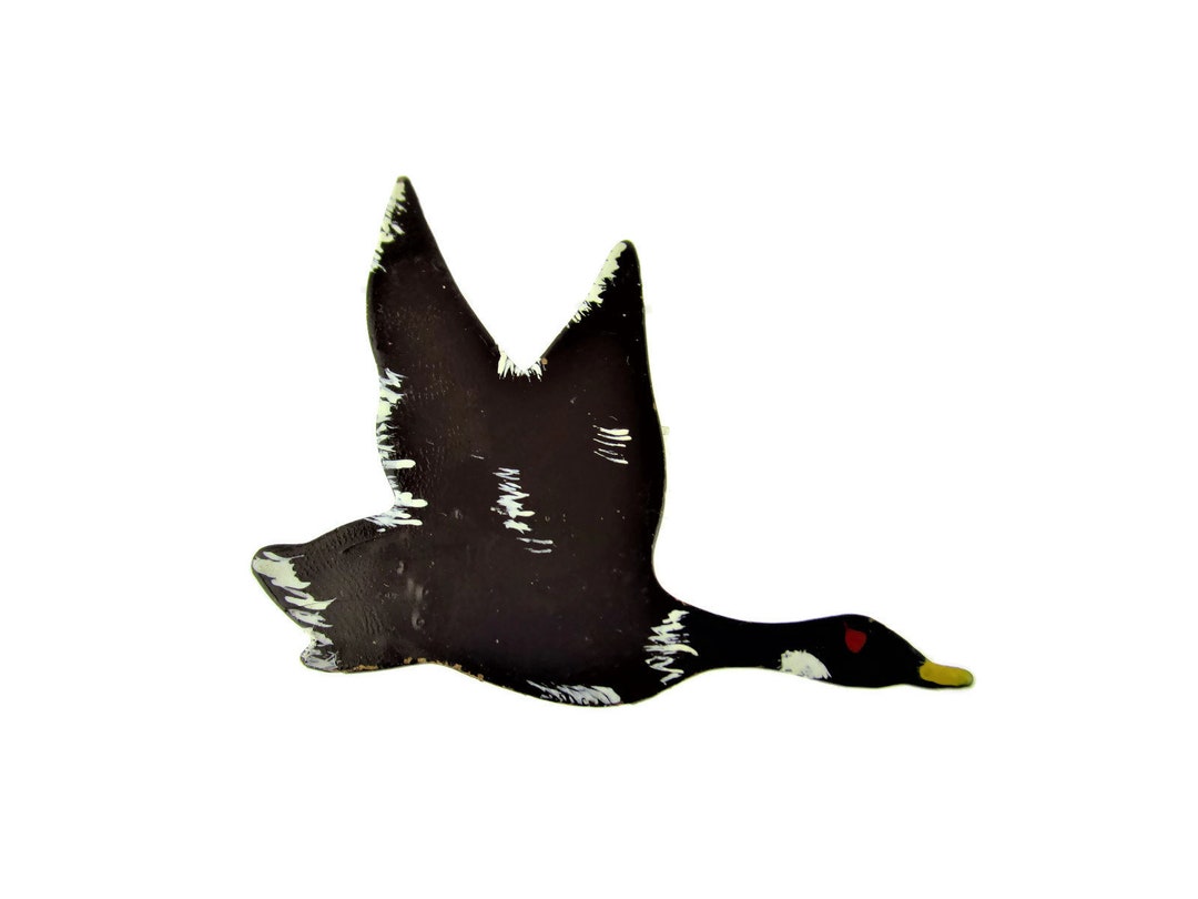 Flying Goose Pin/ Bird in Flight/ Canadian Bird Lover Pin/ Painted ...