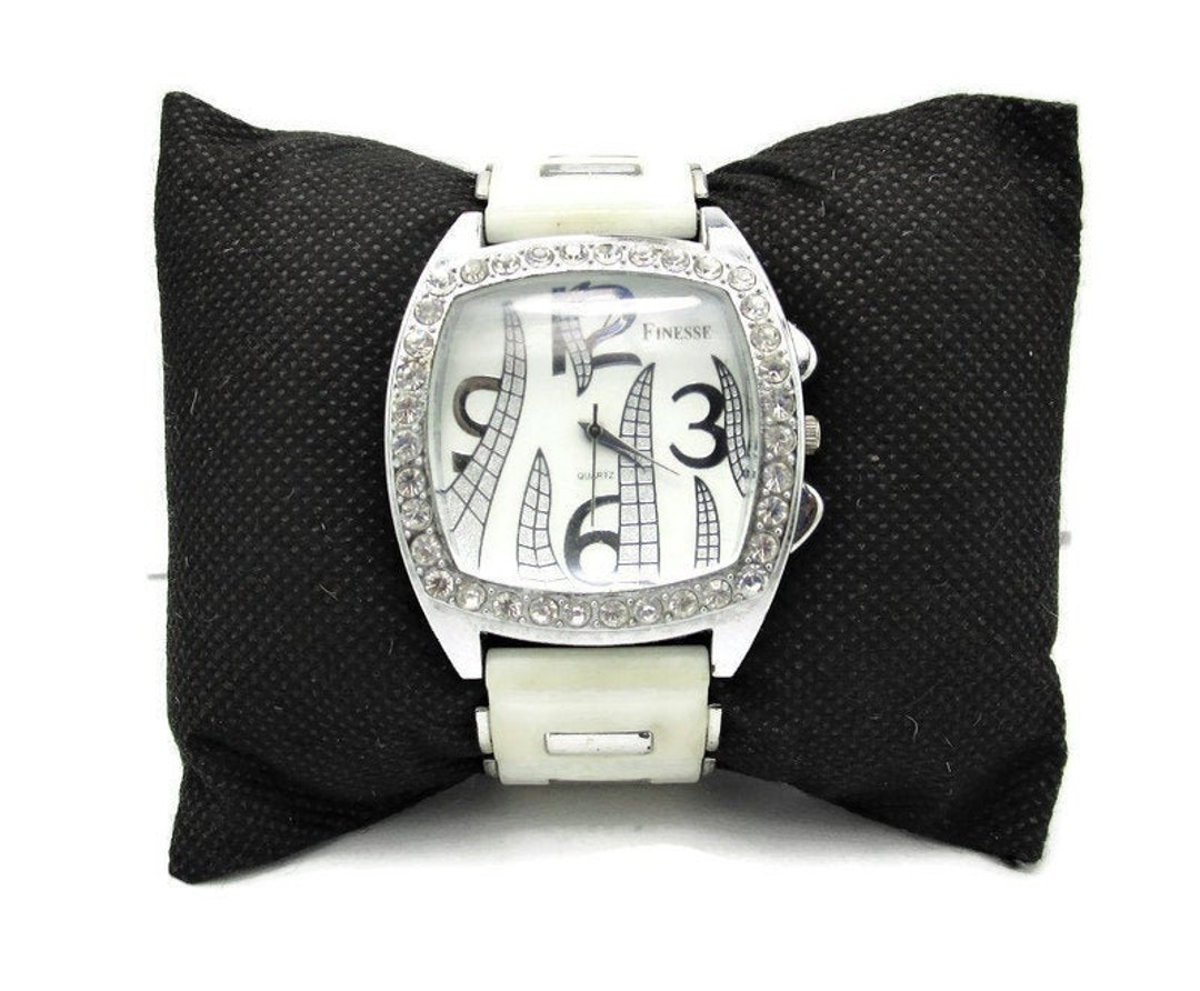 Finesse Hip Hop Oversized Watch /giant Number Markers/ Silvertone ...