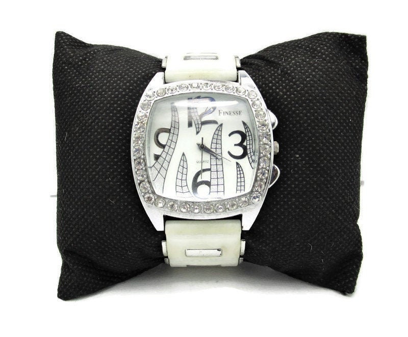 Finesse Hip Hop Oversized Watch /giant Number Markers/ Silvertone ...