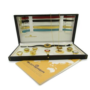 Bucherer 17 Jewels Gold Filled Watch Set/original Papers/rare Blue Dial ...