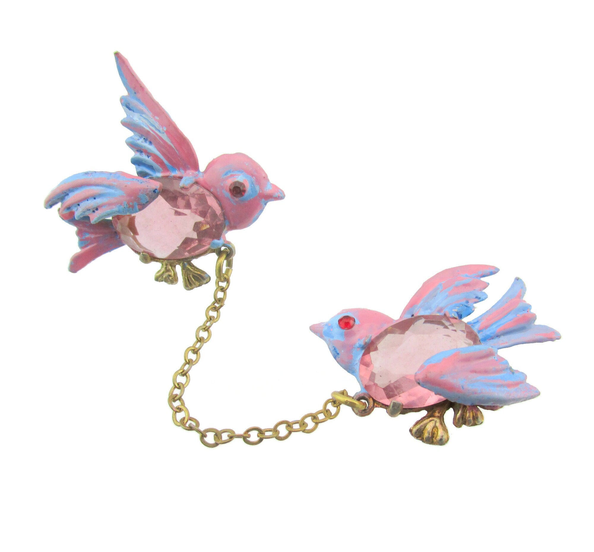 Art Deco Fred Gray Birds Brooch/avian Lover Chatelaine Pin/ - Etsy