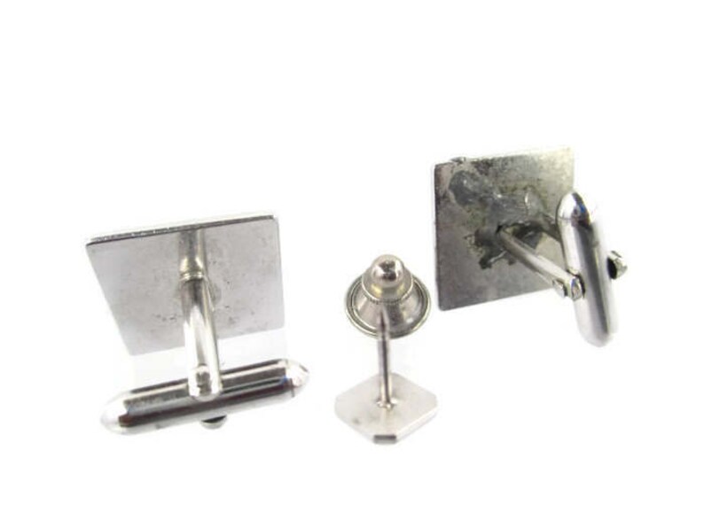 Swank Cuff Links & Tack /square Silver Tone Cufflinks/square - Etsy