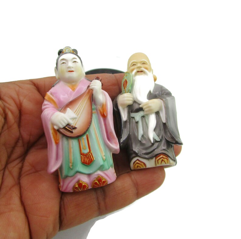 Toshikane BENZAITEN and FUKUROKUJU /salt & Pepper Shakers/hand Painted ...
