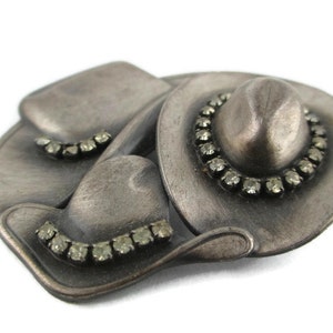 Vintage Rhinestone Cowboy Southwestern Stetson Hats Silver Tone Pin ...