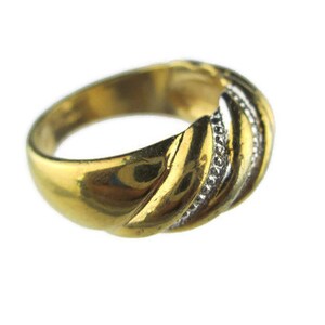 Vintage Uncas 14k HGE Multi Tone Dome Ring Size 7 - Etsy