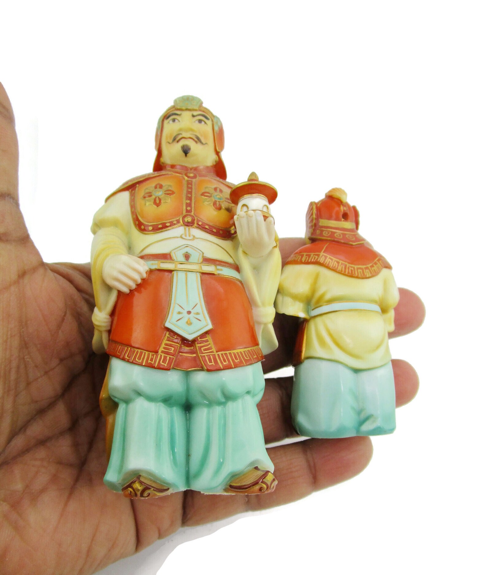 Toshikane Large BISHAMONTEN Figurine/7 Fortune Gods Arita Porcelain ...