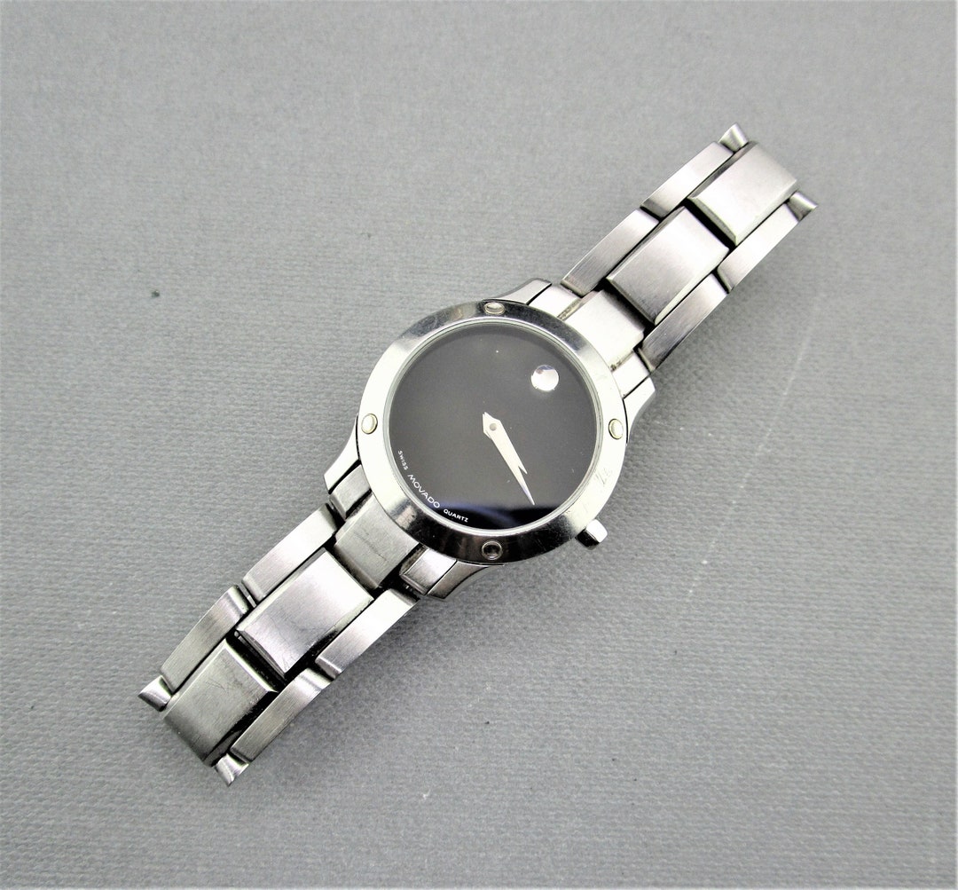 MOVADO Museum Quartz Watch/women's Stainless Steel Band/ 25mm Black ...