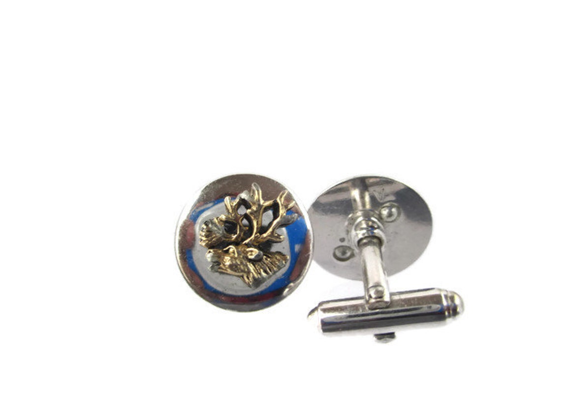 Anson Moose Head Cuff Links/ Silver and Gold Tone Cufflinks / | Etsy