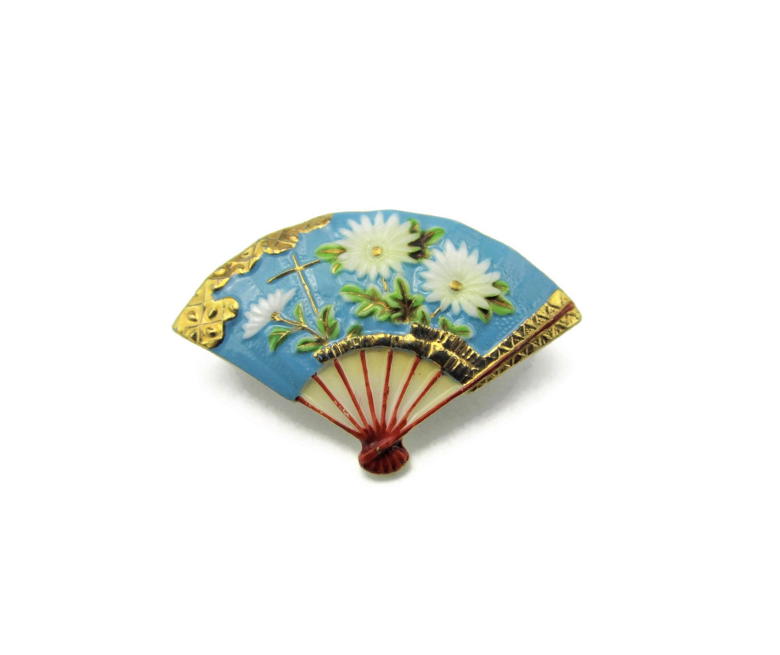 Toshikane 31mm Fan Pin/white Dandelion Taraxacum Albidum/hand - Etsy